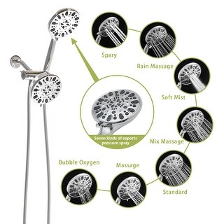 Rainfall Shower System with High Pressure, 4.7" Rain Showerhead, Multi Function Dual Shower Head ...